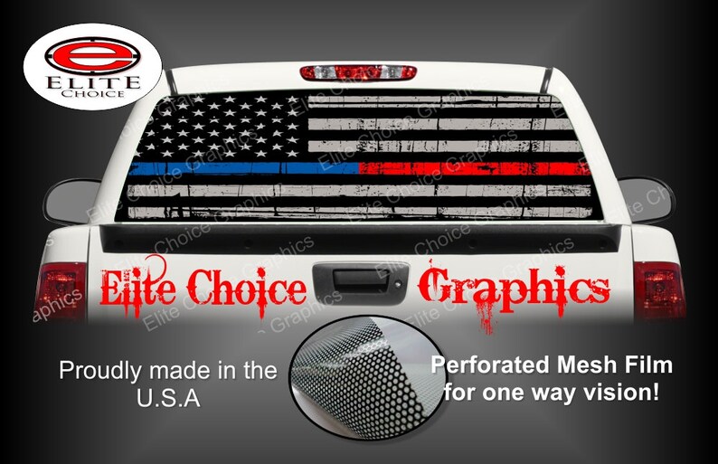 Police Thin Blue Red Line Rear Window Graphic Tint Decal - Etsy