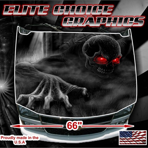 Skull Car Hood Wrap Full Color Vinyl Decal Skeleton Sticker 5 - Etsy