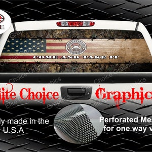 Wicked Wire 2nd Amendment Camo Flag Rear Window Graphic Tint Decal ...