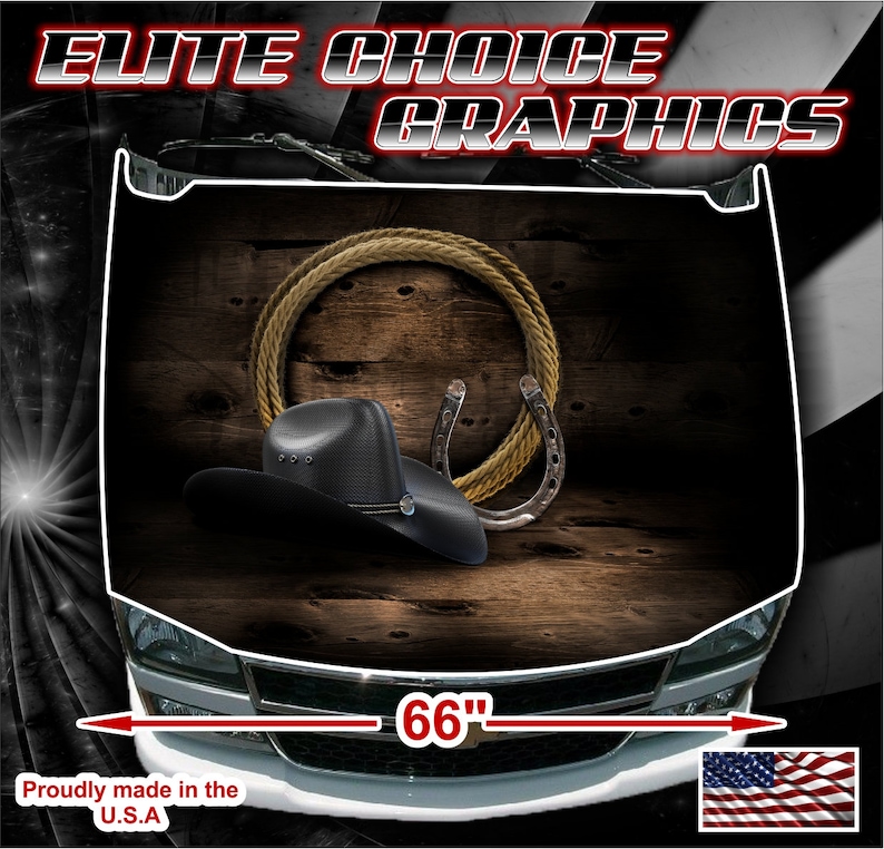 Cowboy Hat Vinyl Hood Wrap Bonnet Decal Sticker Graphic - Etsy