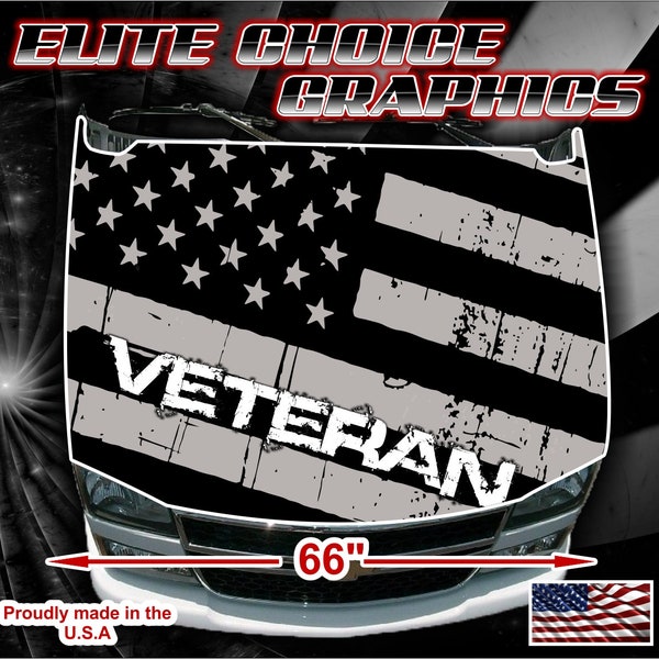 Gray Distressed Flag Hood Decal - Etsy