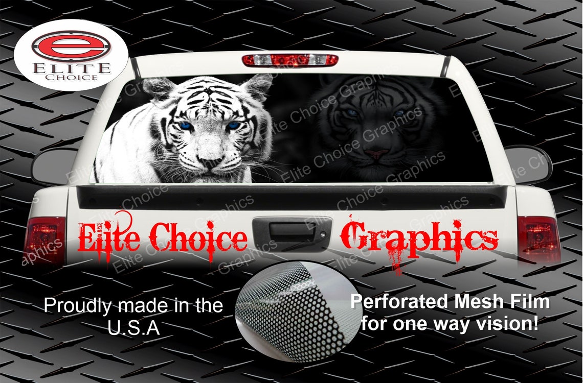 White Tiger Rear Window Graphic Tint Decal Sticker Truck SUV - Etsy