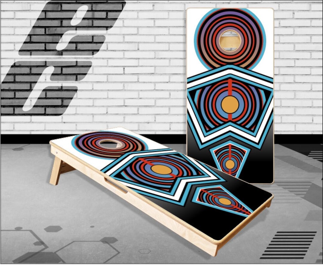 Geomtric Pattern Cornhole Boards Bag Toss Game With Bags - Etsy