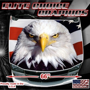 American Flag Eagle 1 Vinyl Hood Wrap Bonnet Decal Sticker Graphic ...