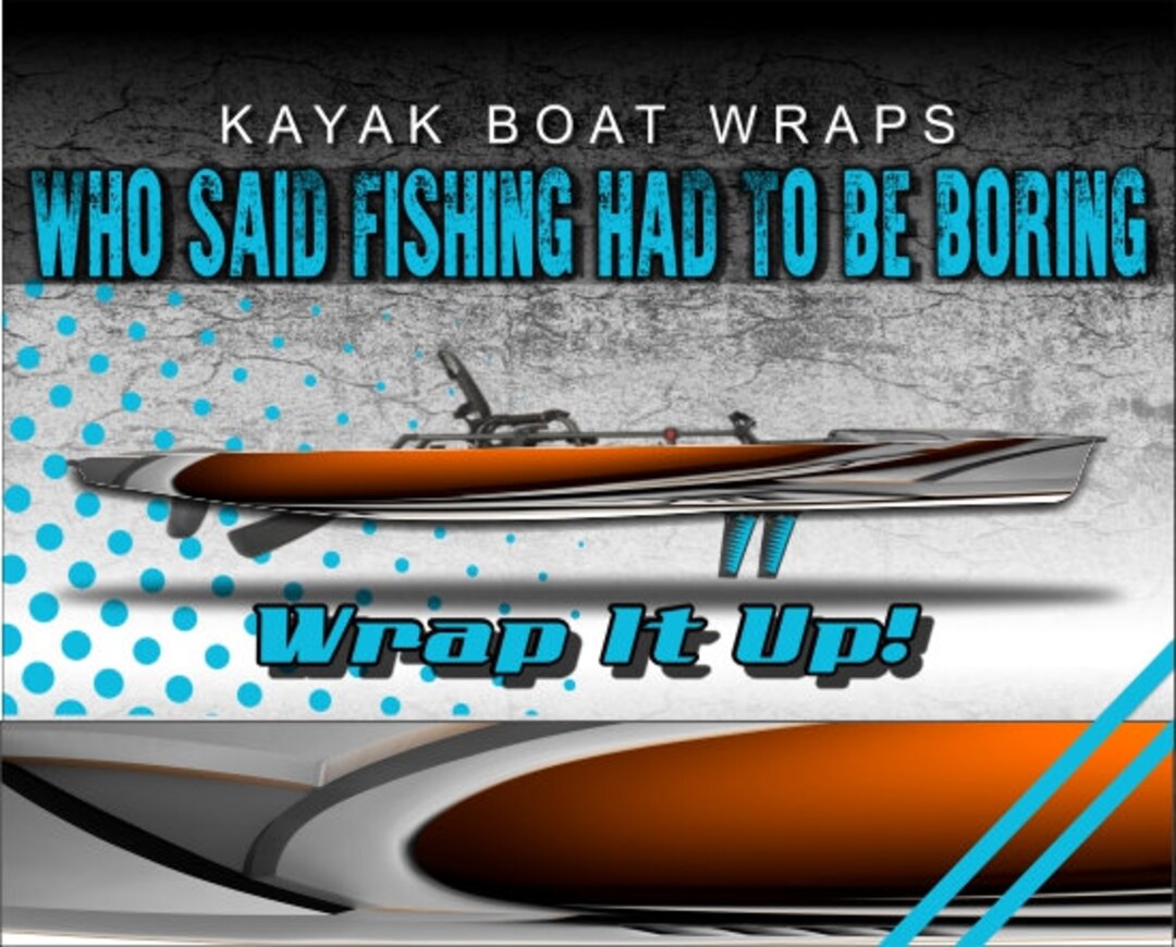 Gunmetal Orange Kayak Vinyl Wrap Kit Graphic Decal/sticker 12ft and ...