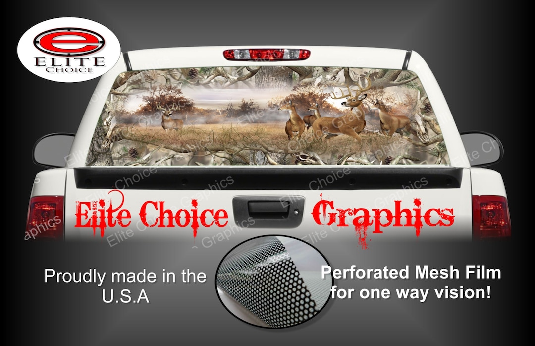 Whitetail Buck Deer Obliteration Buck Camo Rear Window Graphic Tint ...