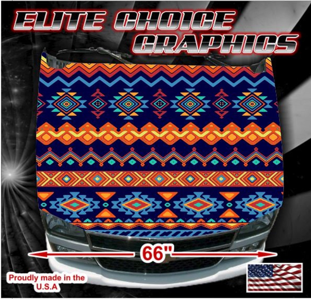 Western Pattern Vinyl Hood Wrap Bonnet Decal Sticker Graphic Universal ...