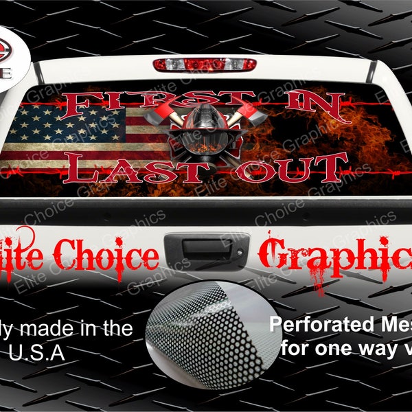 Firefighter Flag Window Decal - Etsy