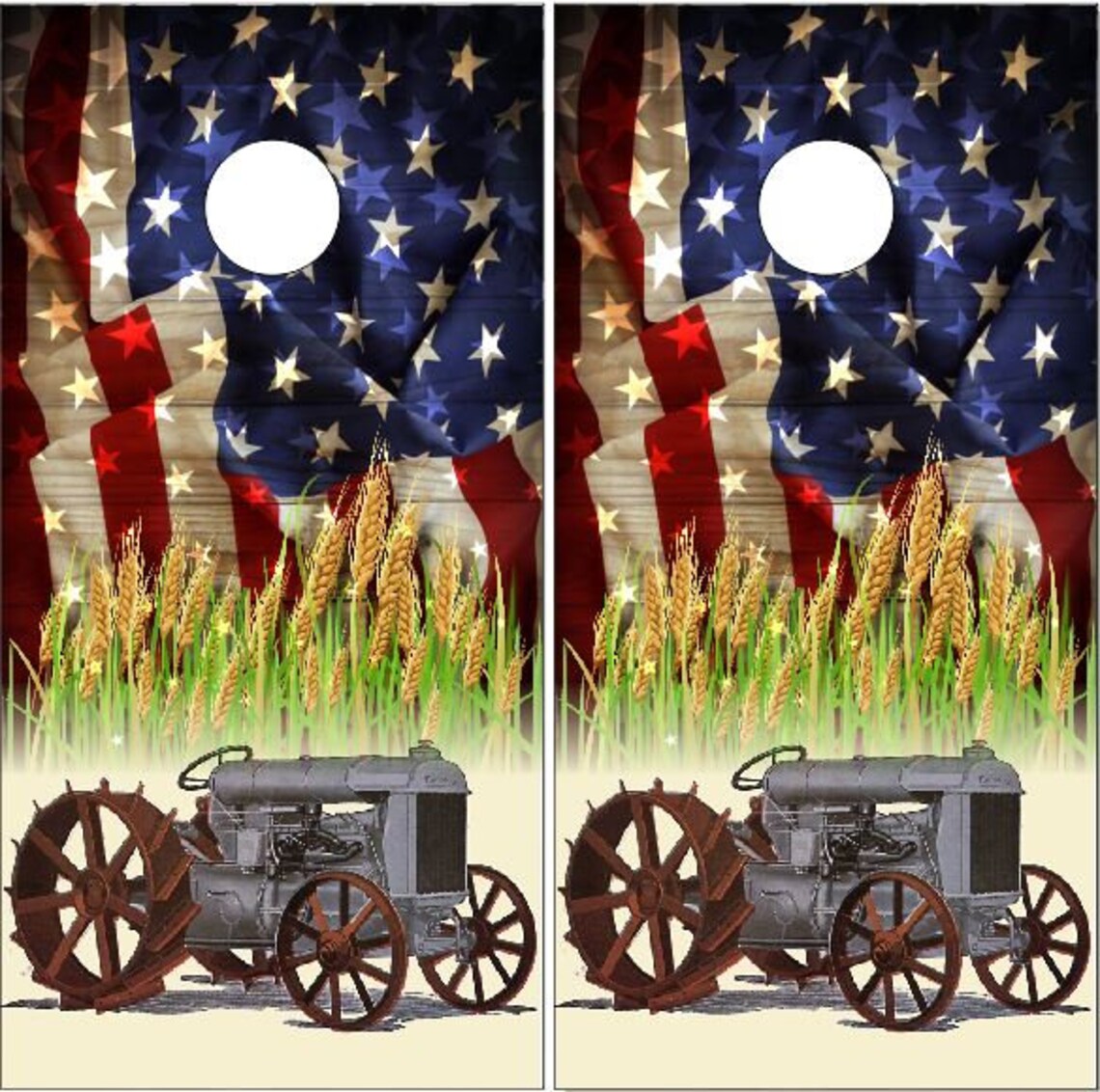 Old Tractor Flag Cornhole Wrap Bag Toss Decal Skin Sticker Wraps ...
