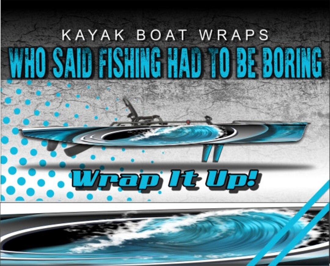 Blue Wave Kayak Vinyl Wrap Kit Graphic Decal/sticker 12ft and 14ft - Etsy