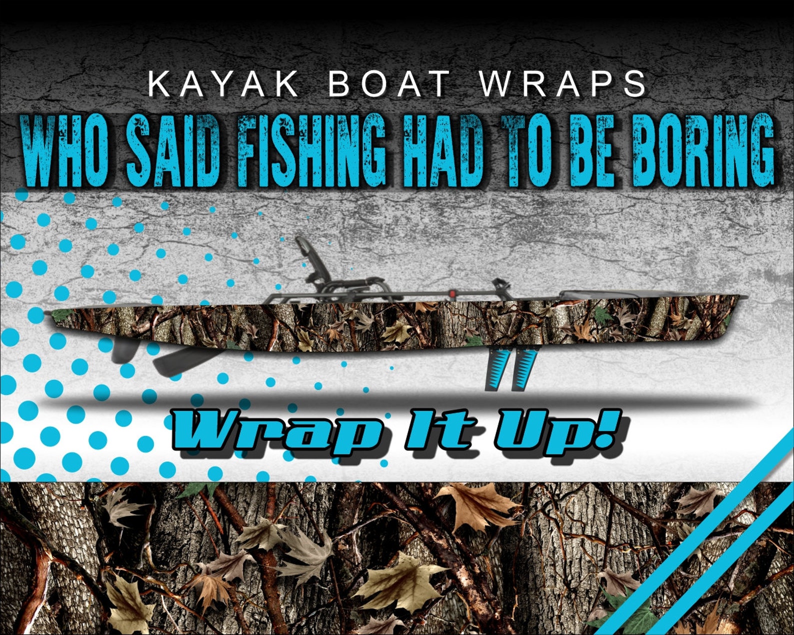 Oak Ambush Camo Kayak Vinyl Wrap Kit Graphic Decal/sticker 12ft and ...