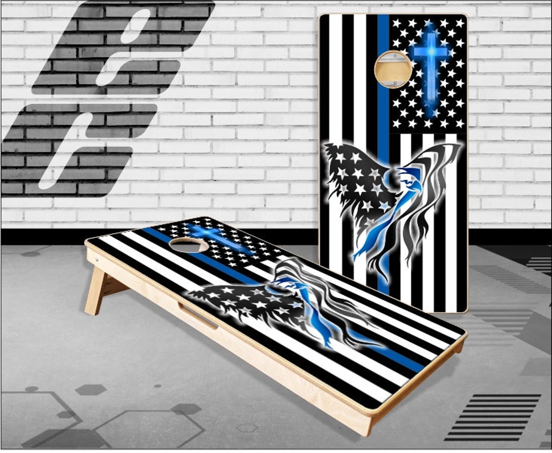 Thin Blue Line Eagle Flag Cornhole Boards Bag Toss Game With Bags - Etsy