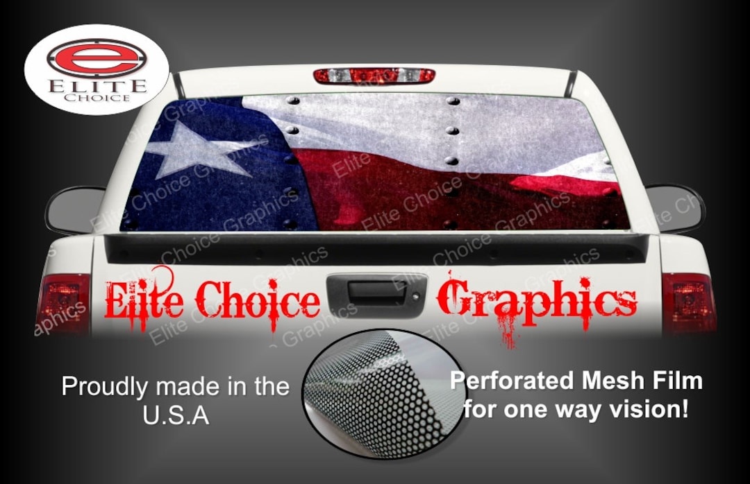 Texas Flag Rivets Rear Window Graphic Tint Decal Sticker Truck SUV Van ...