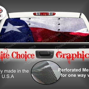 Texas Flag Rivets Rear Window Graphic Tint Decal Sticker Truck SUV Van ...