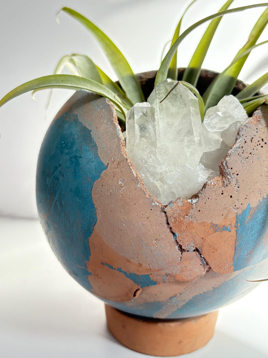 Orb Planter With Quartz Crystal - Etsy