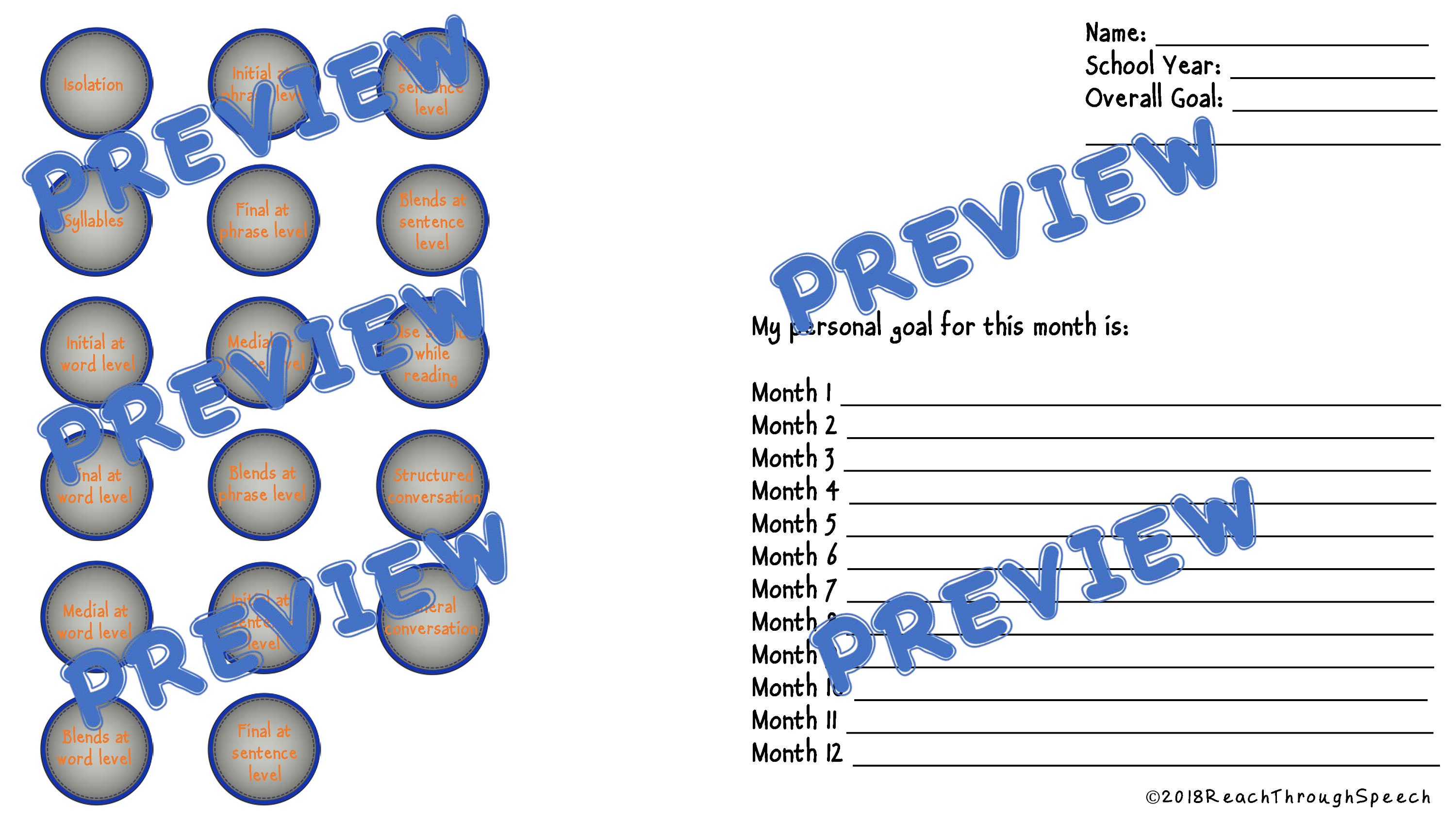 Speech Therapy Articulation Goal Tracking - Etsy