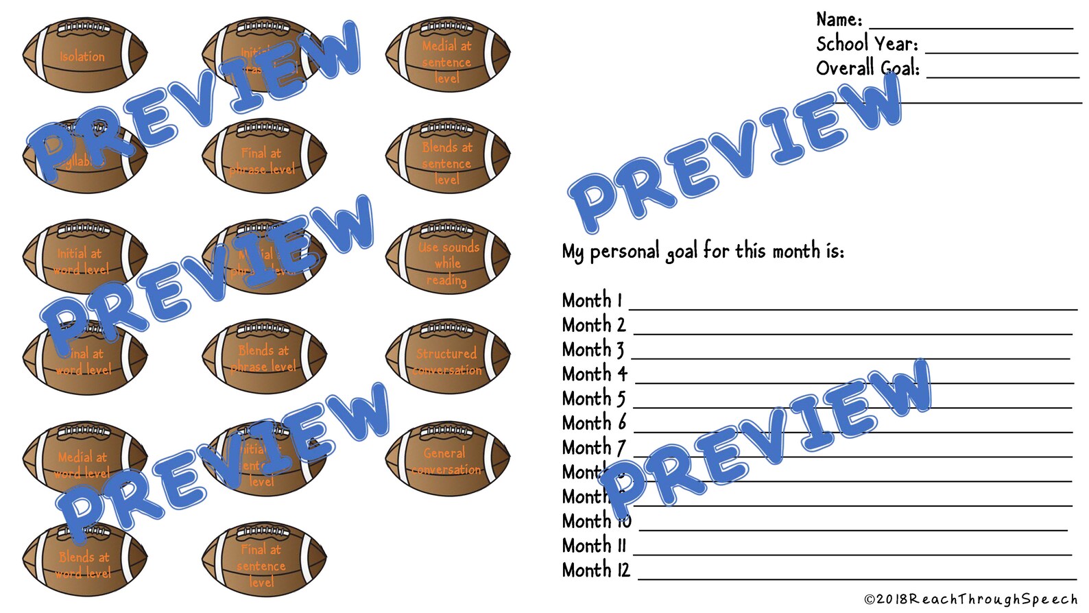 Speech Therapy Articulation Goal Tracking - Etsy