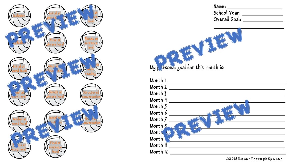 Speech Therapy Articulation Goal Tracking - Etsy