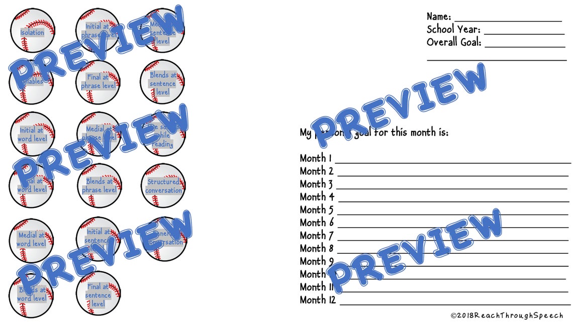 Speech Therapy Articulation Goal Tracking - Etsy
