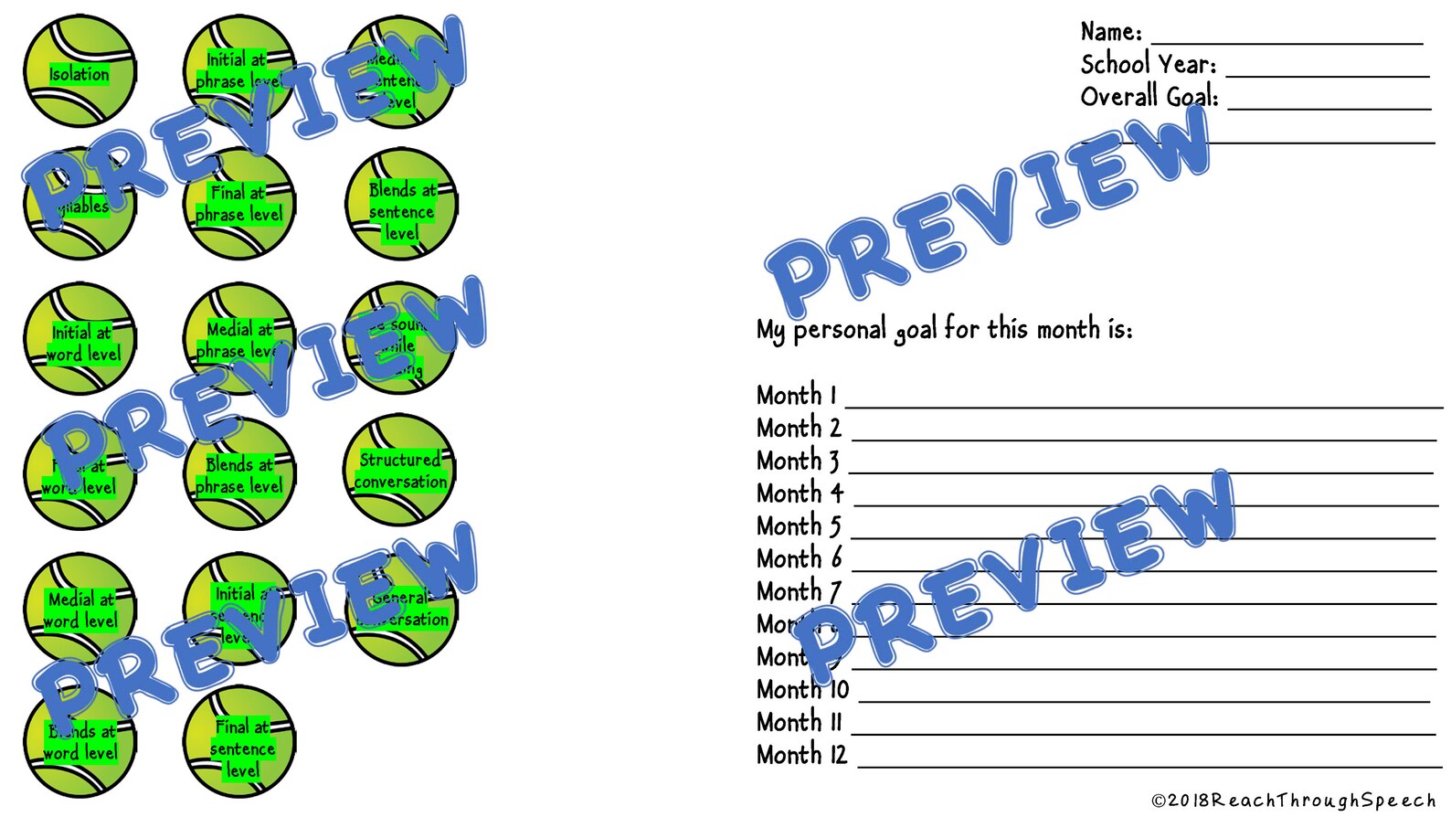 Speech Therapy Articulation Goal Tracking - Etsy