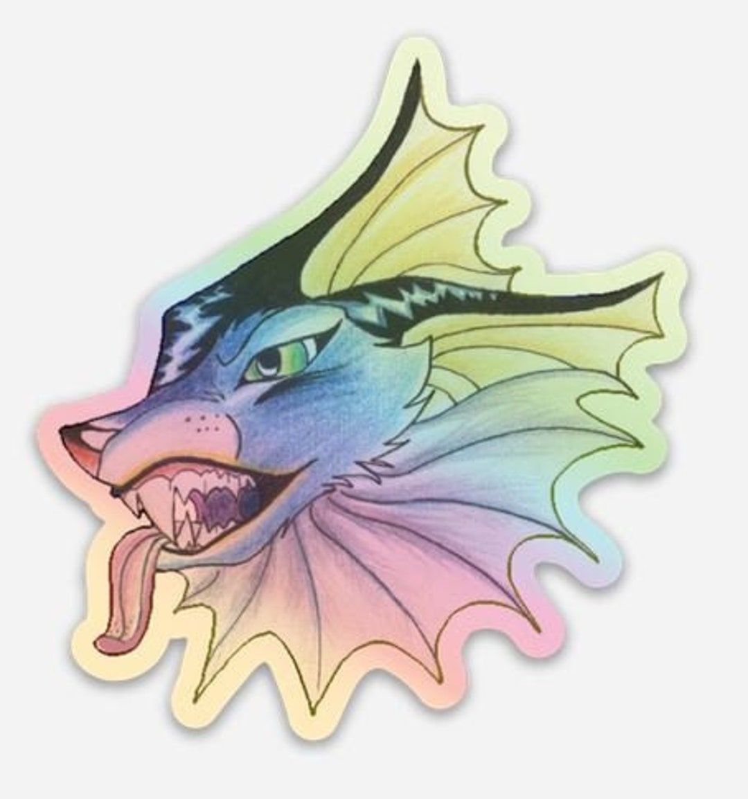 Holo Dark Vap Pokemon Sticker With Tongue and Teeth Holographic ...
