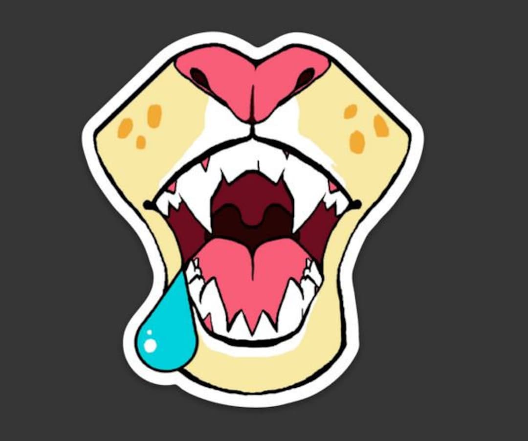 Pink Lion Tongue Teeth Mouth Maw Sticker Drip Drool Sharp Vore - Etsy ...