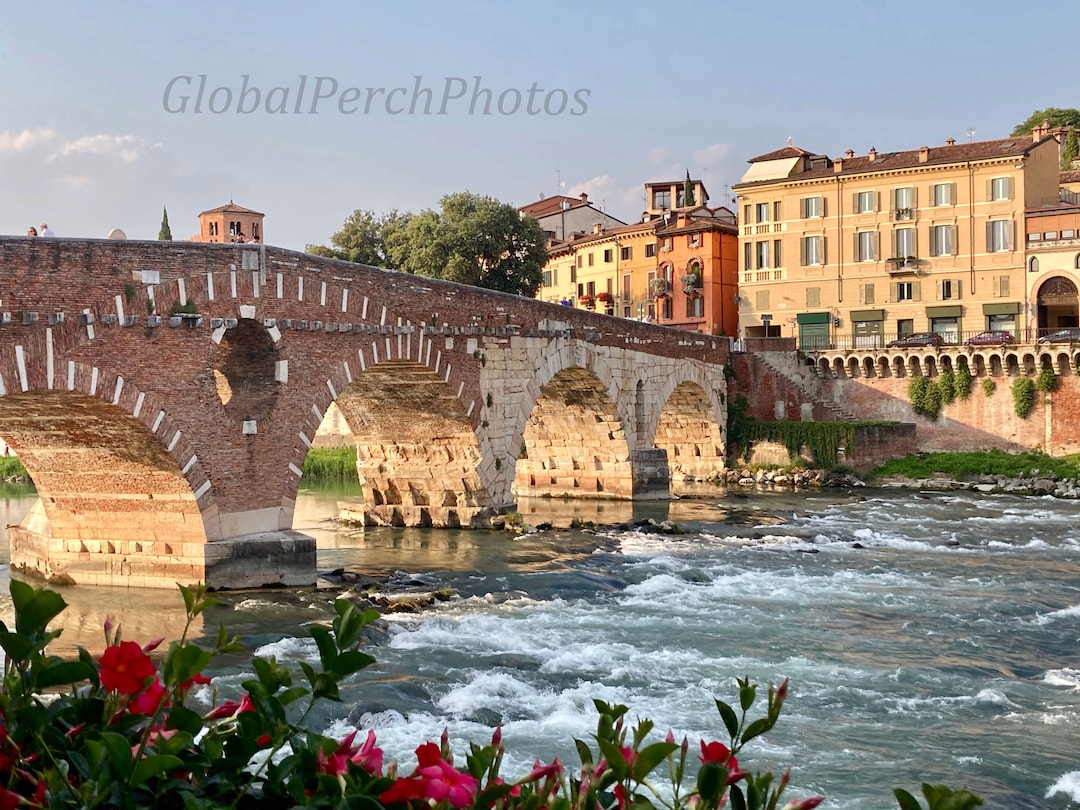 Verona. Ponte Pietra. Roman Arch. Adige River. Ancient Bridge - Etsy