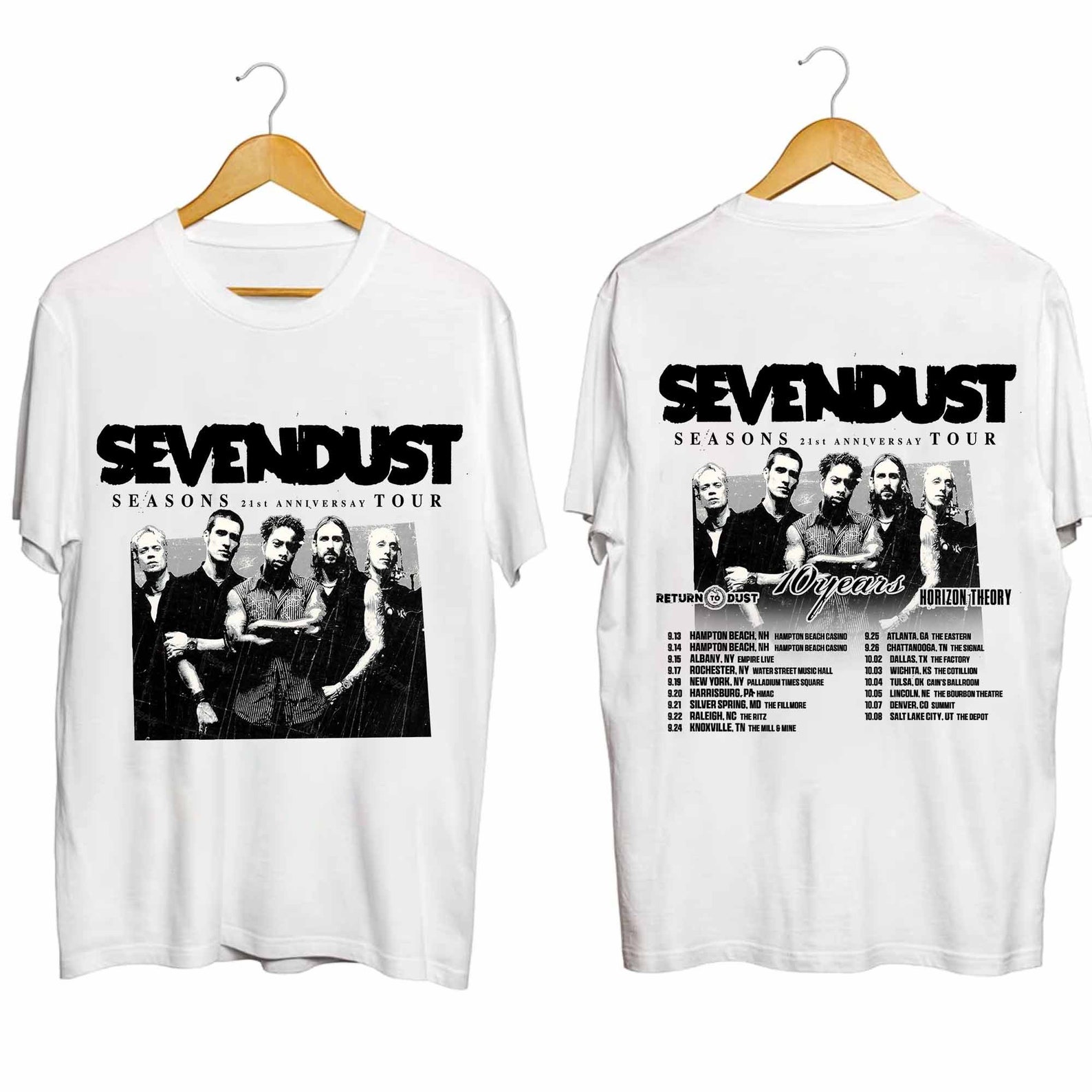 Sevendust Season 21st Anniversary Tour 2024 Shirt, Sevendust Band Fan ...
