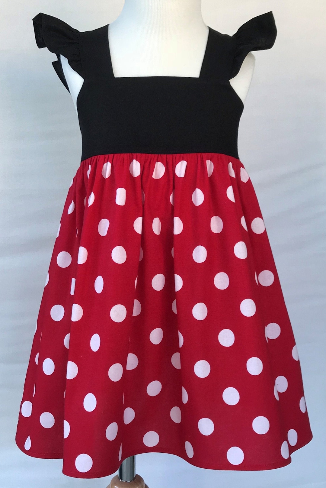 Minnie Mouse Dress, Minnie Dress, Embroidery Disney Style Dress, Baby ...