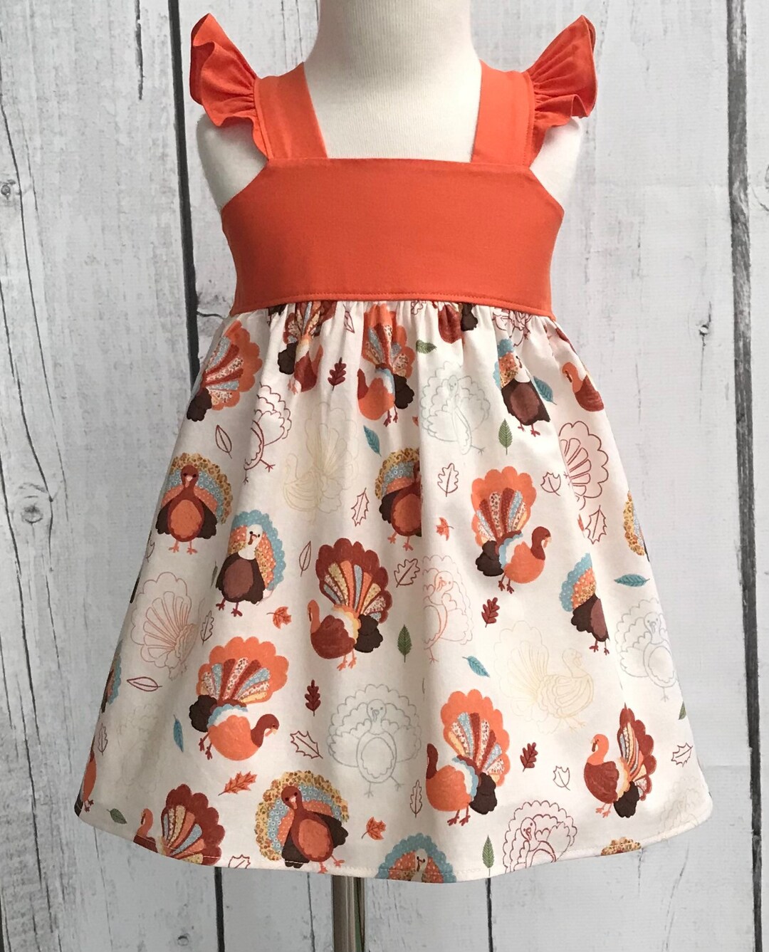 Turkey Dress, Thanksgiving Baby Dress, Baby Girls Dress, Little Girls ...