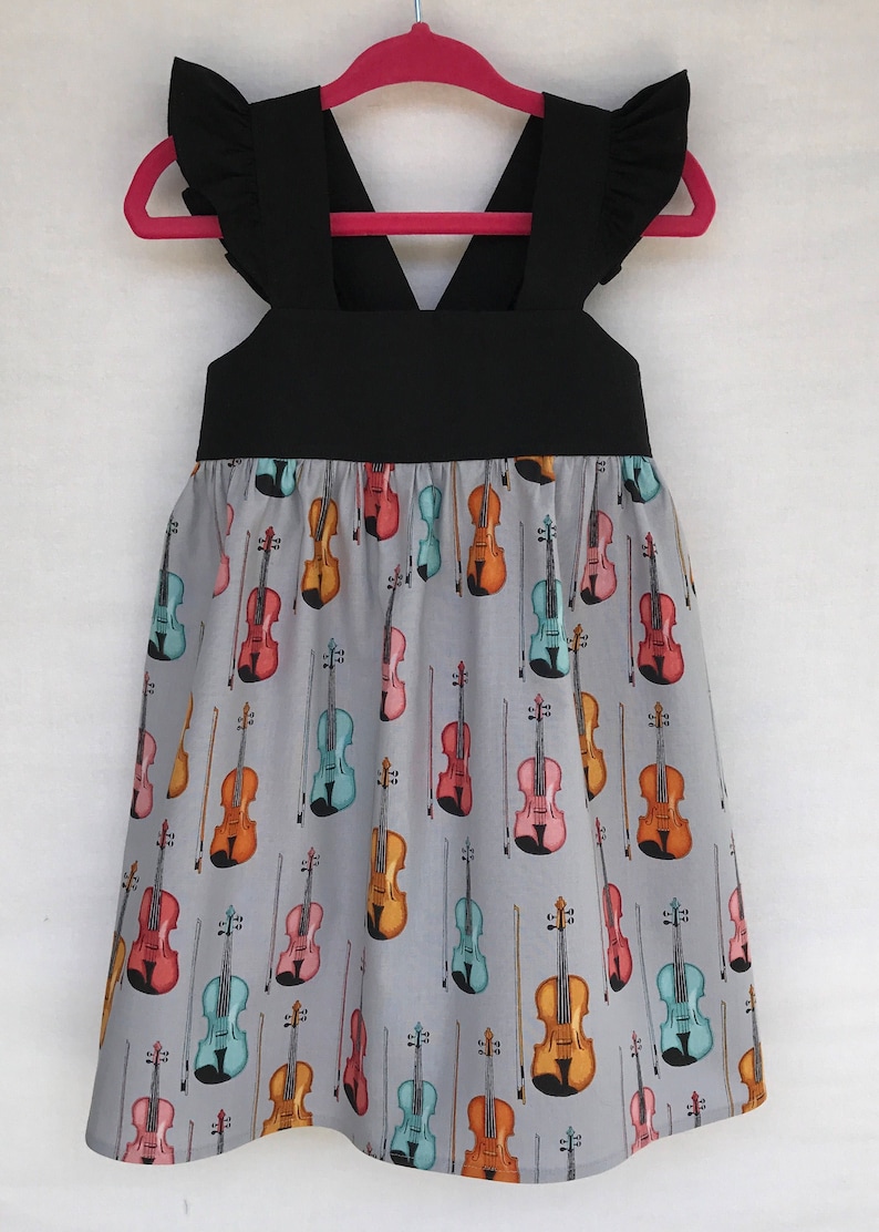 Violin Dress, Violin Recital, Embroider Baby Girls Dress, Little Girls ...
