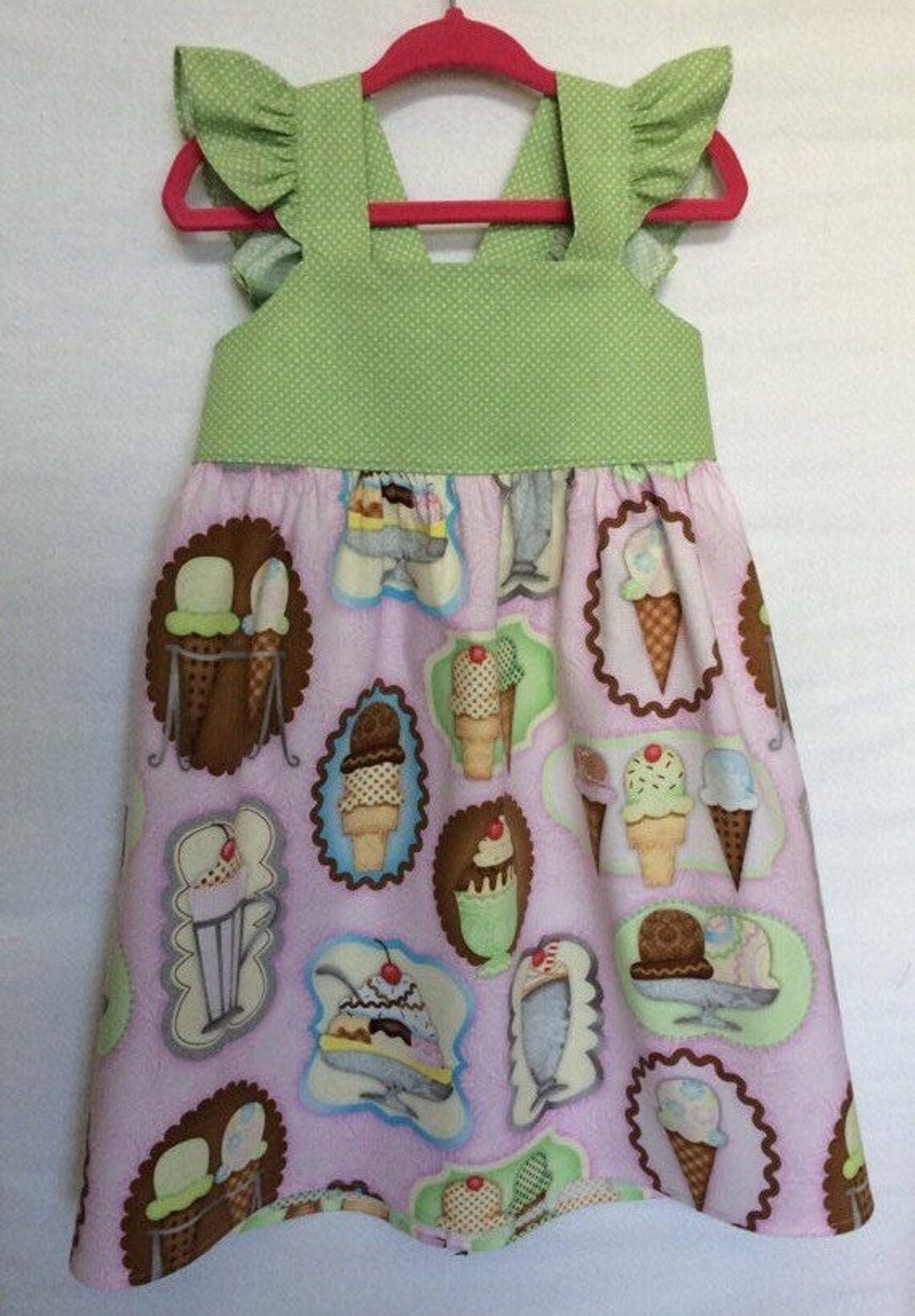 Ice Cream Dress, Embroider Baby Girls Dress, Girls Clothing, Toddler ...