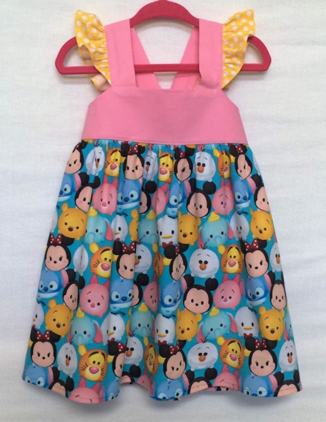 Tsum Tsum Dress, Disney Dress, Embroider Baby Girl Dress, Little Girls ...