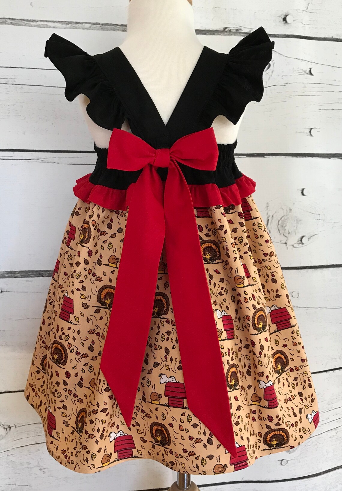 Thanksgiving Snoopy Dress Peanuts Dress Baby Dress Girls - Etsy