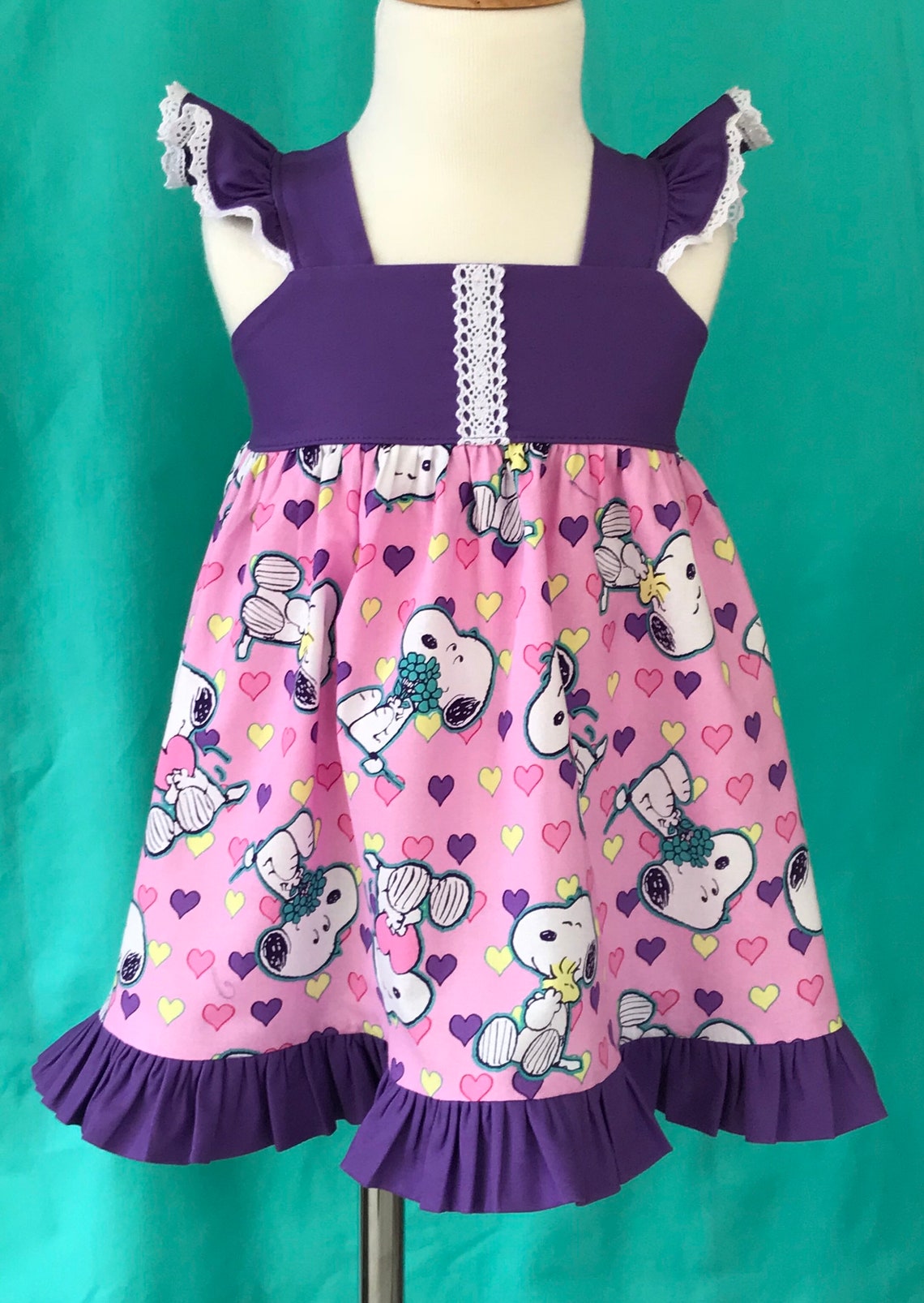 Snoopy Dress Valentines Day Dress Girls Dress Peanuts - Etsy