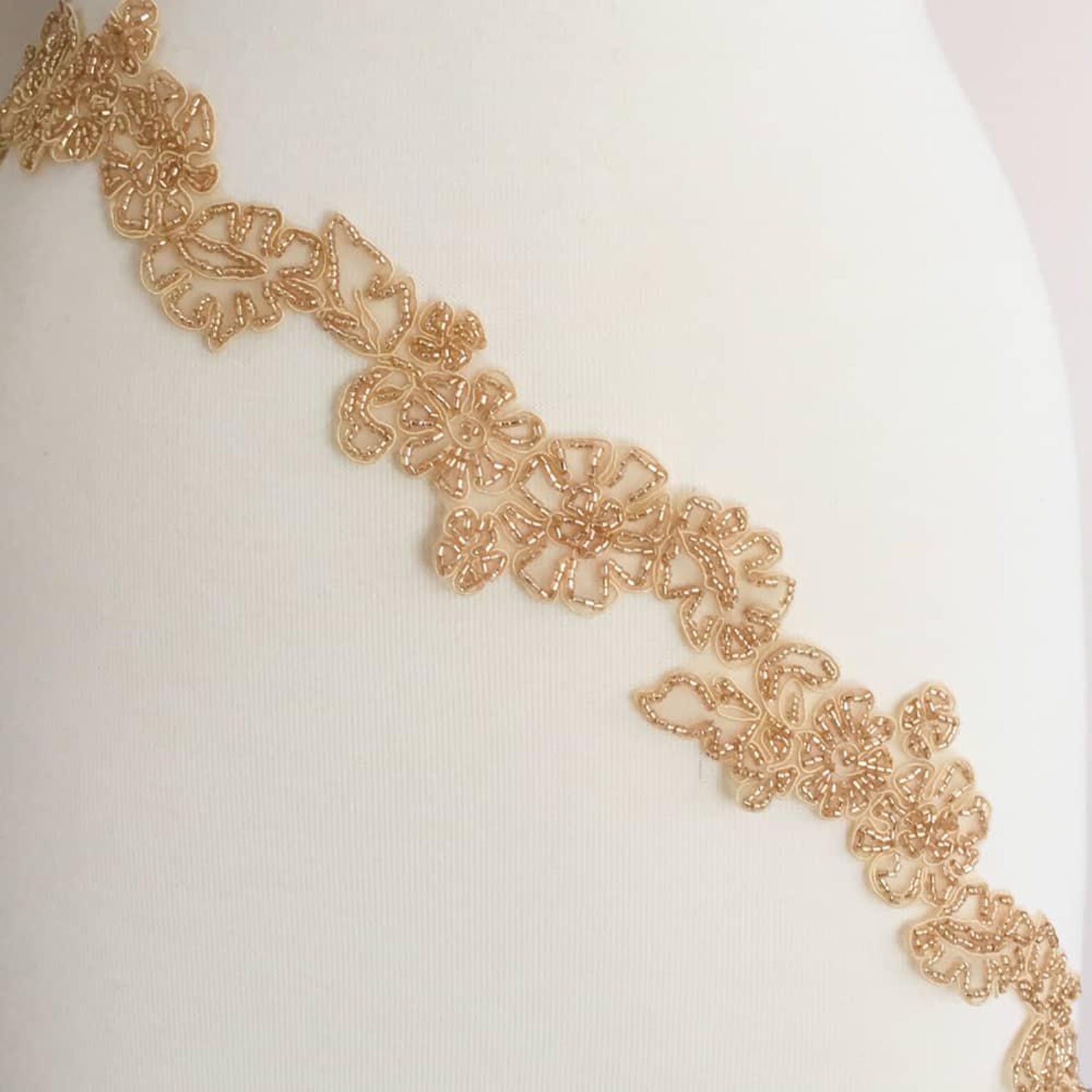 Floral Embroidered Beaded Trim - Etsy