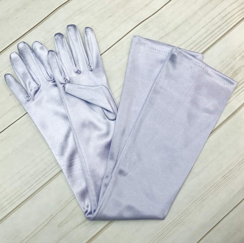 Long Opera Length Satin Gloves - Elegant Formal Gloves, Below Shoulder ...