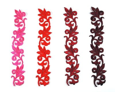 Leaf Scroll Applique (red Colors) - Etsy