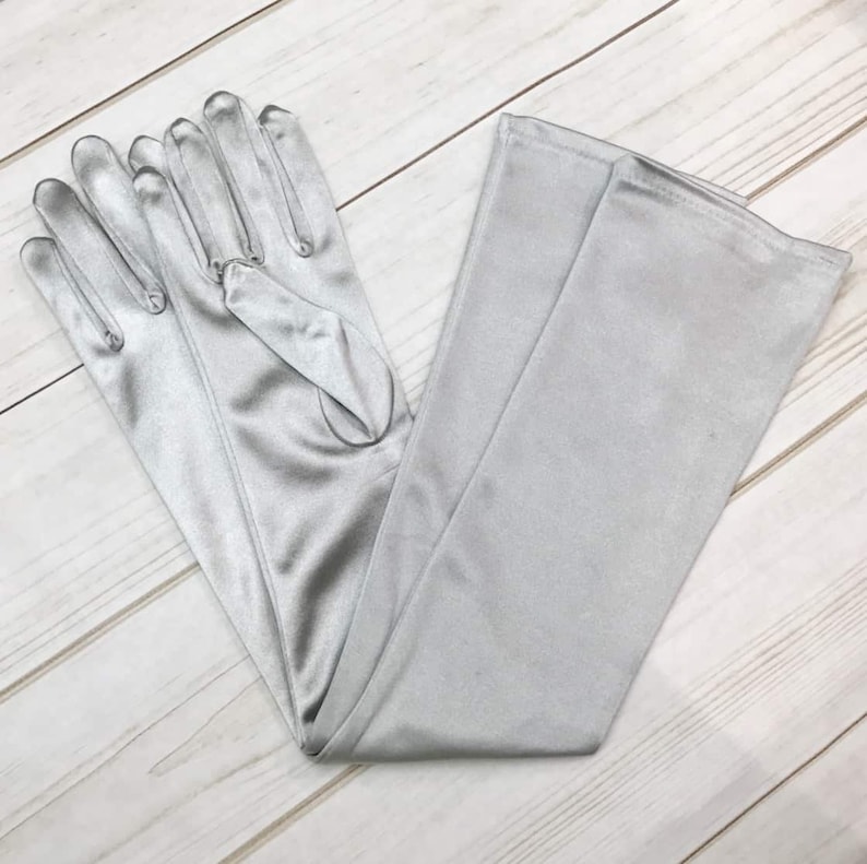 Long Opera Length Satin Gloves - Elegant Formal Gloves, Below Shoulder ...