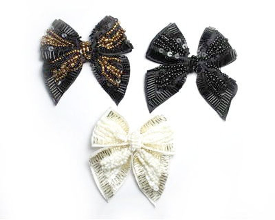 Small Beaded Bow - Etsy