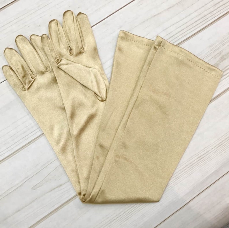 Long Opera Length Satin Gloves - Elegant Formal Gloves, Below Shoulder ...