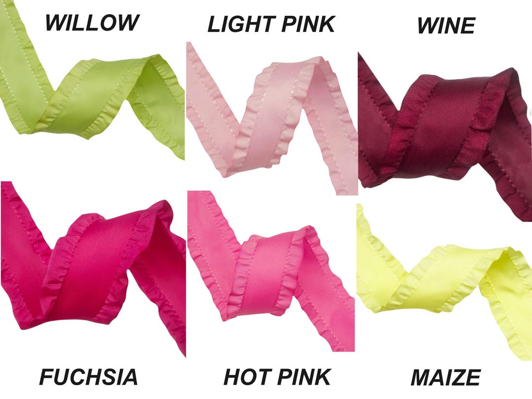 1.5” Double Ruffle Ribbon - Multiple Colors Available | Decorative ...