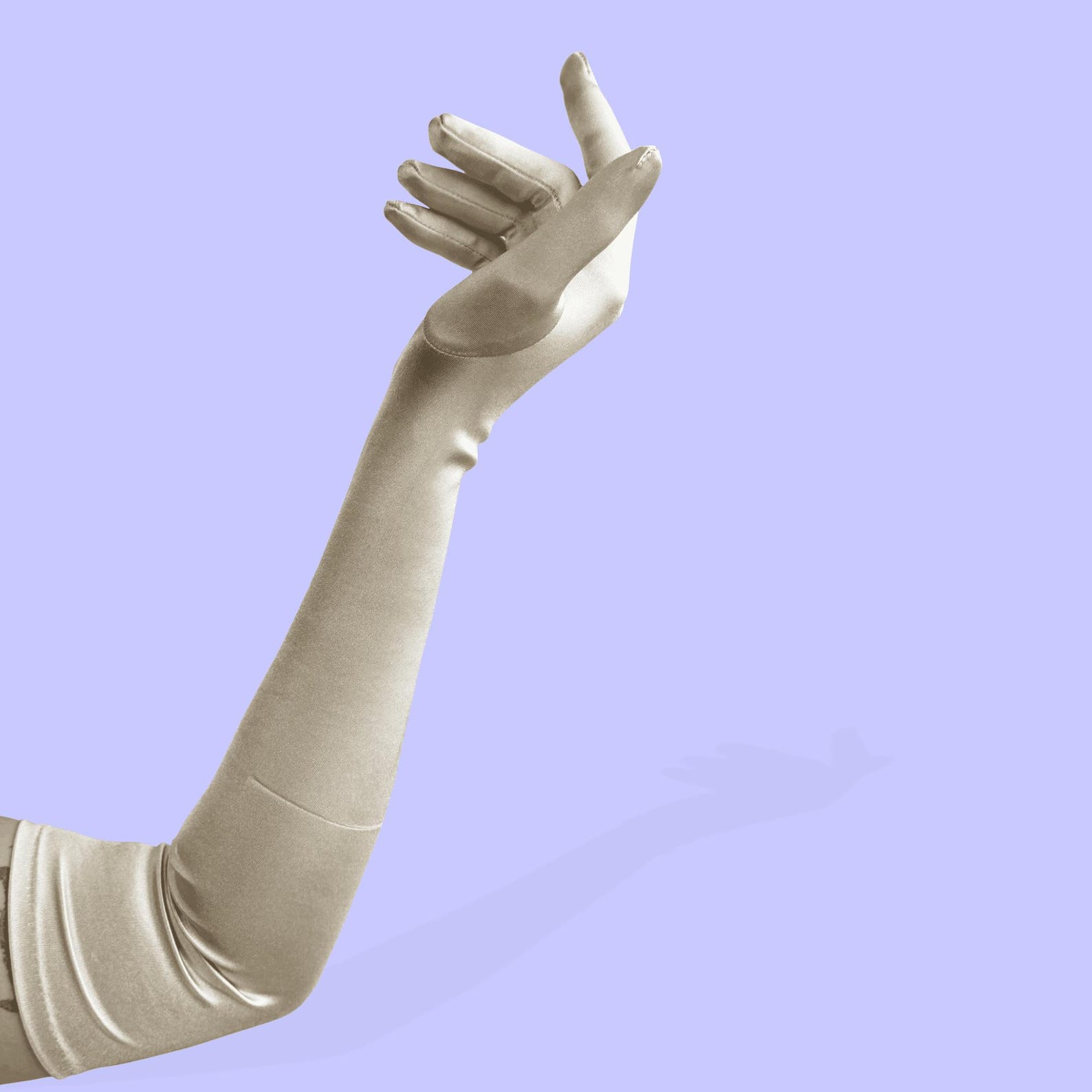 Long Opera Length Satin Gloves - Elegant Formal Gloves, Below Shoulder ...