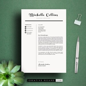 Buy Michelle Modern Resume Template / CV Template Cover Letter Online ...