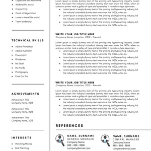 Buy Michelle Modern Resume Template / CV Template Cover Letter Online ...