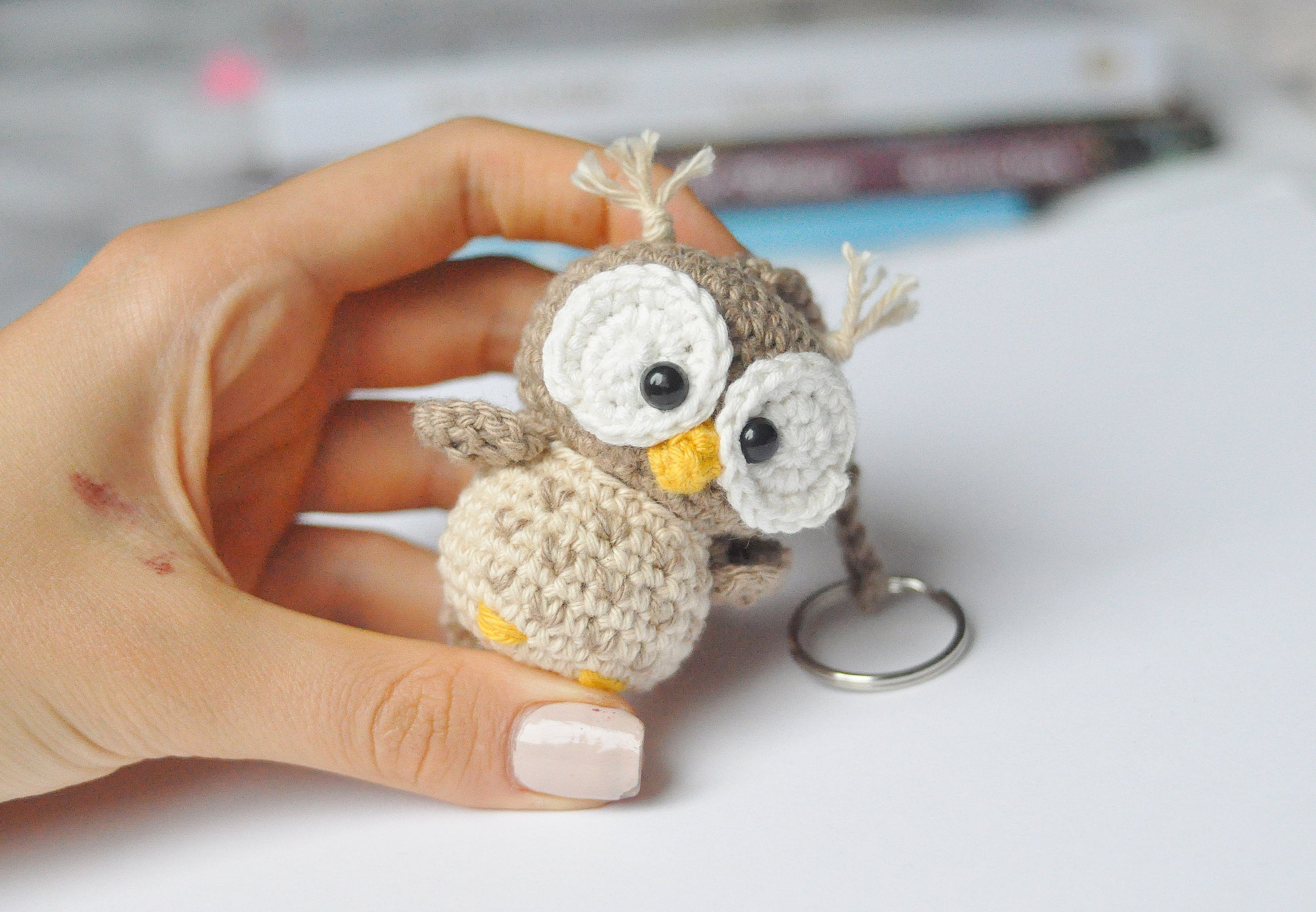 Keychain Owl CROCHET PDF PATTERN english - Etsy