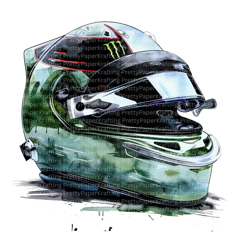 F1 Formula 1 Helmet Clipart, Watercolor Racing Driver Headgear ...