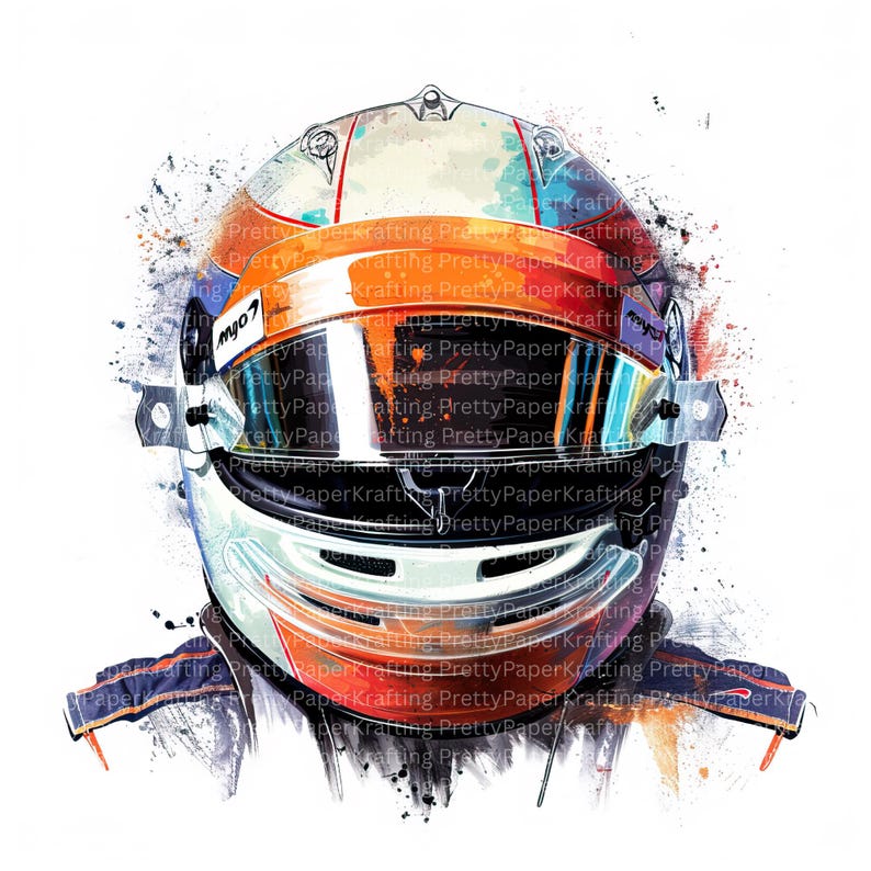 F1 Formula 1 Helmet Clipart, Watercolor Racing Driver Headgear ...