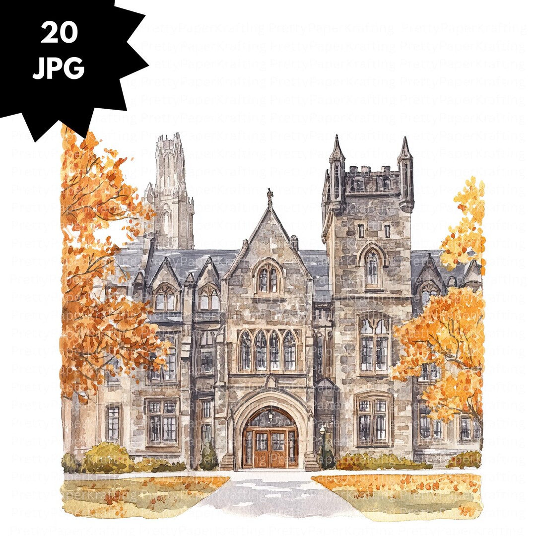 College Campus Clipart, University Buildings, School Campus Graphics ...