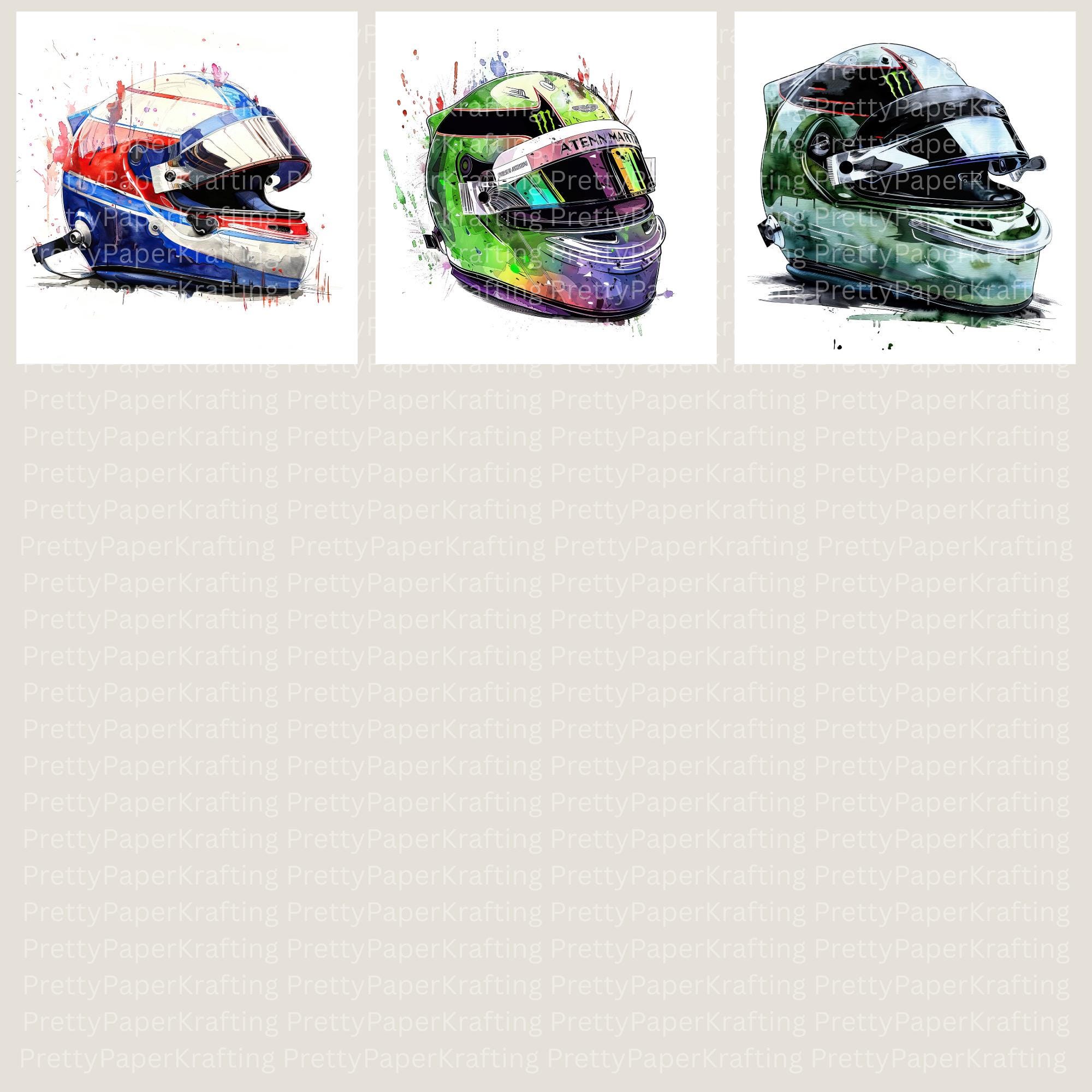 F1 Formula 1 Helmet Clipart, Watercolor Racing Driver Headgear ...
